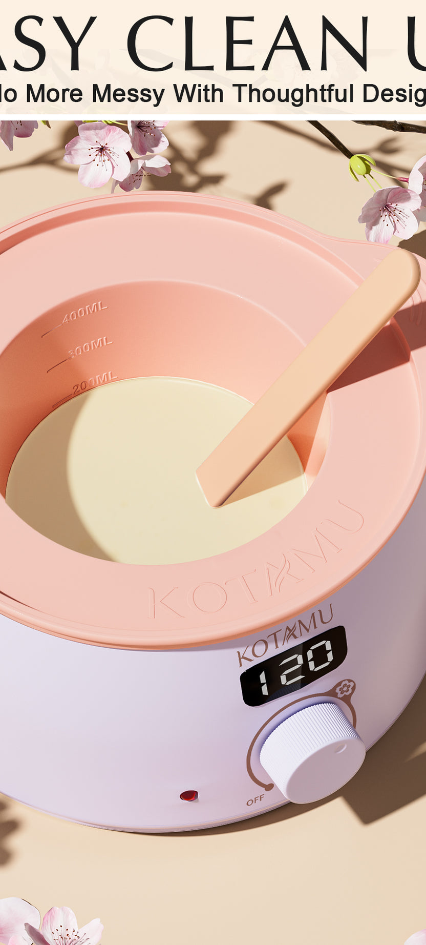 KOTAMU Purple Waxing Kit, Wax Warmer for Hair Removal, Digital Wax Kit